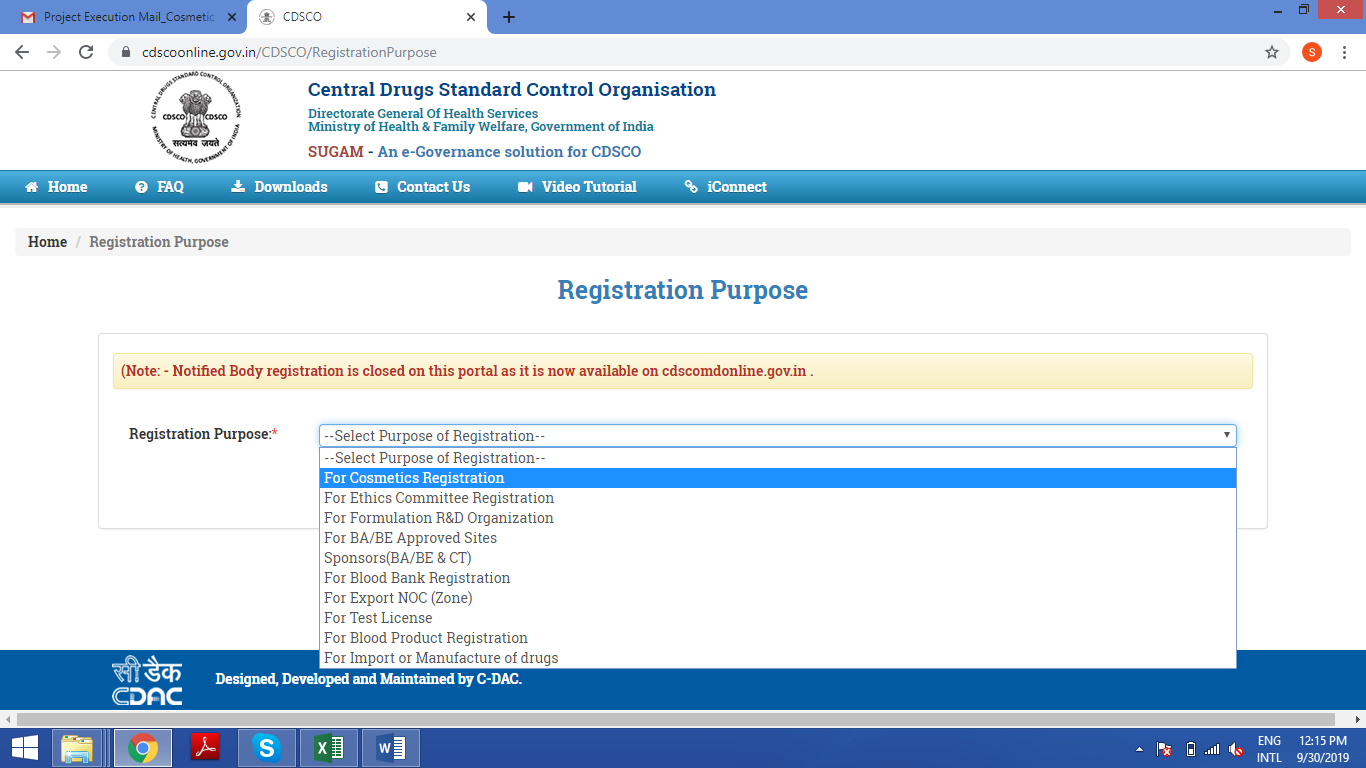 Cosmetic Registration In India: Payment Process of Government Fee